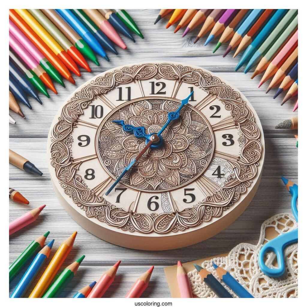 143+ Clock Coloring Pages free