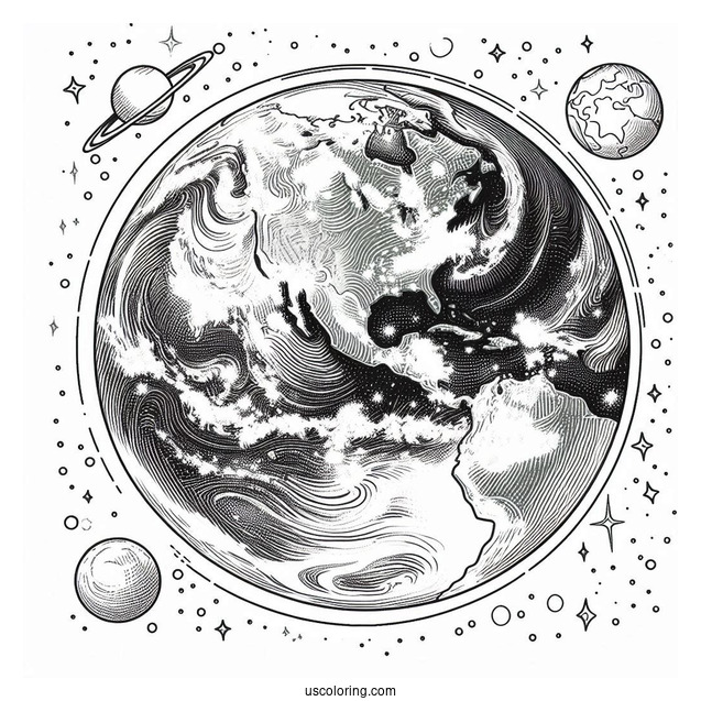 183+ Earth Coloring Pages free coloring online for kids